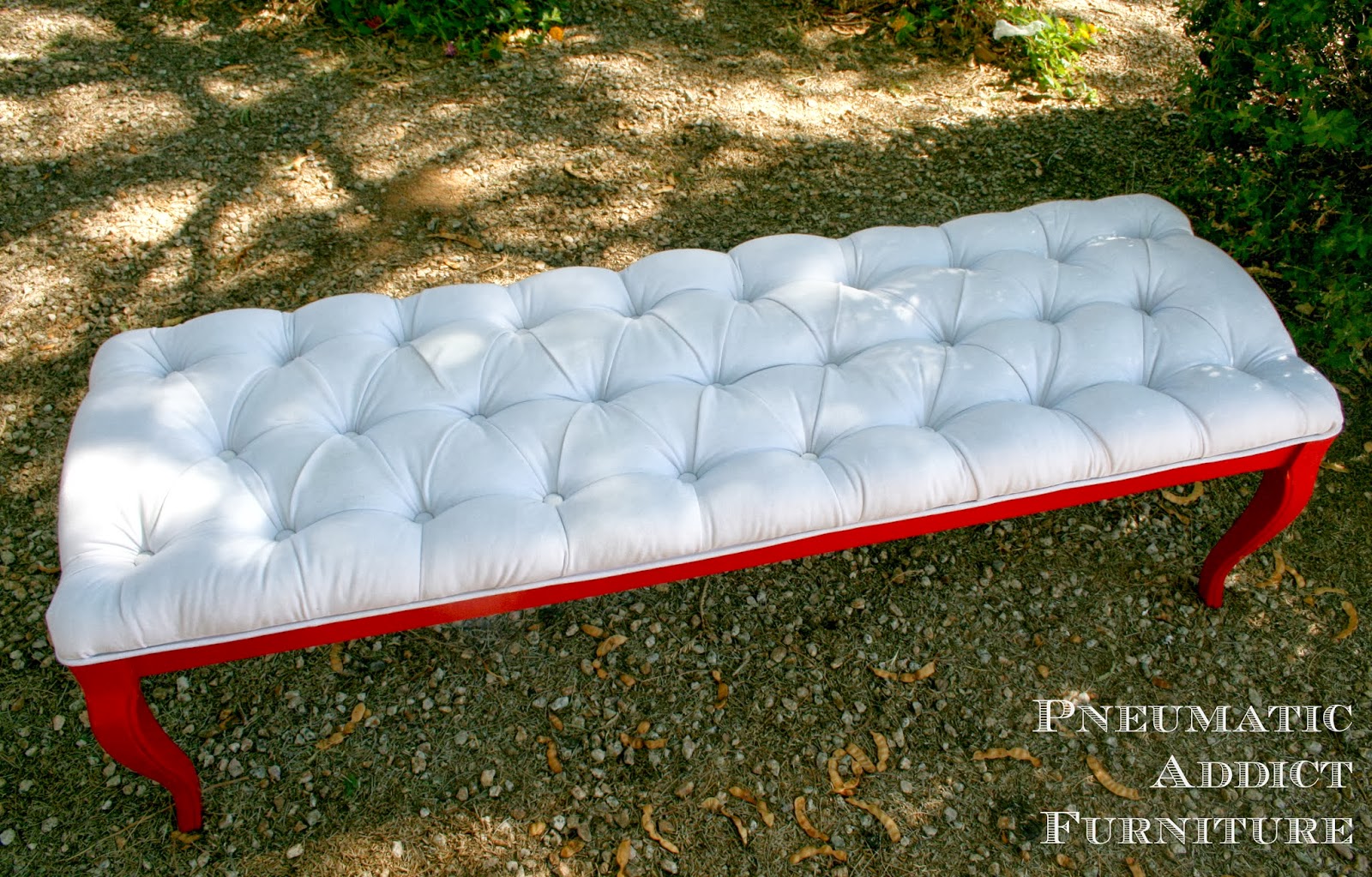 Coffee Table Turned Tufted Bench | Pneumatic Addict