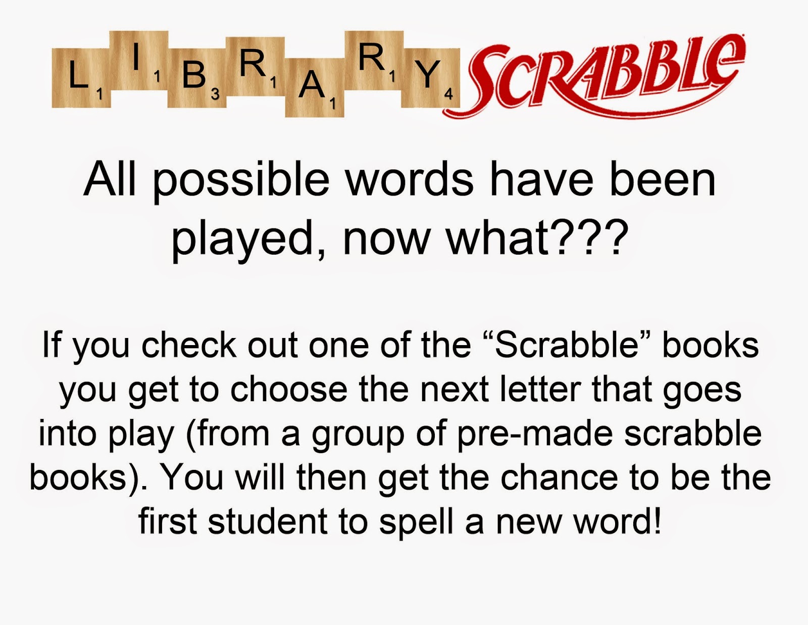 Librarian on Display: December: Library Scrabble Display