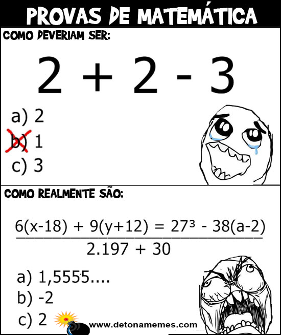 Matemática | Tirinhas Memes - Detona