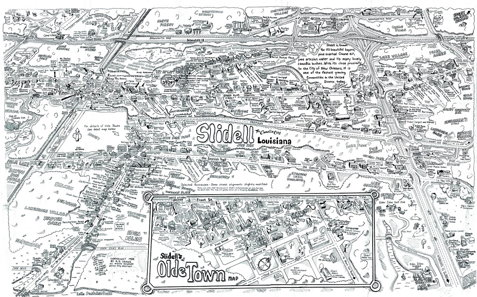 Tammany Family: Slidell Poster Map