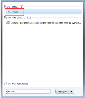 1gb de información: Comando ejecutar en el inicio