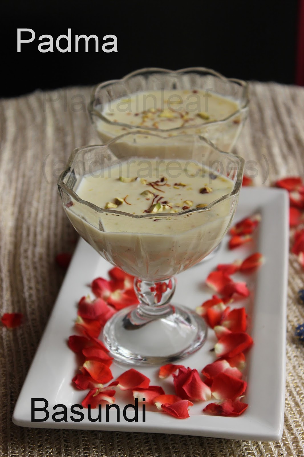 plantain leaf(Andhra Recipes): Basundi