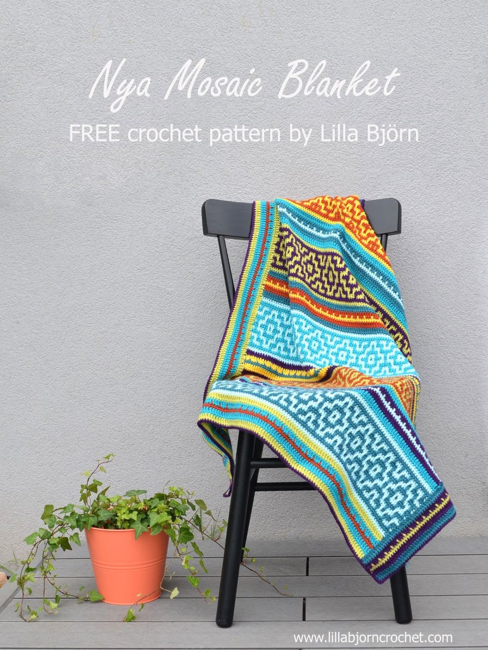Nya Mosaic Blanket: FREE crochet pattern | LillaBjörn's Crochet World