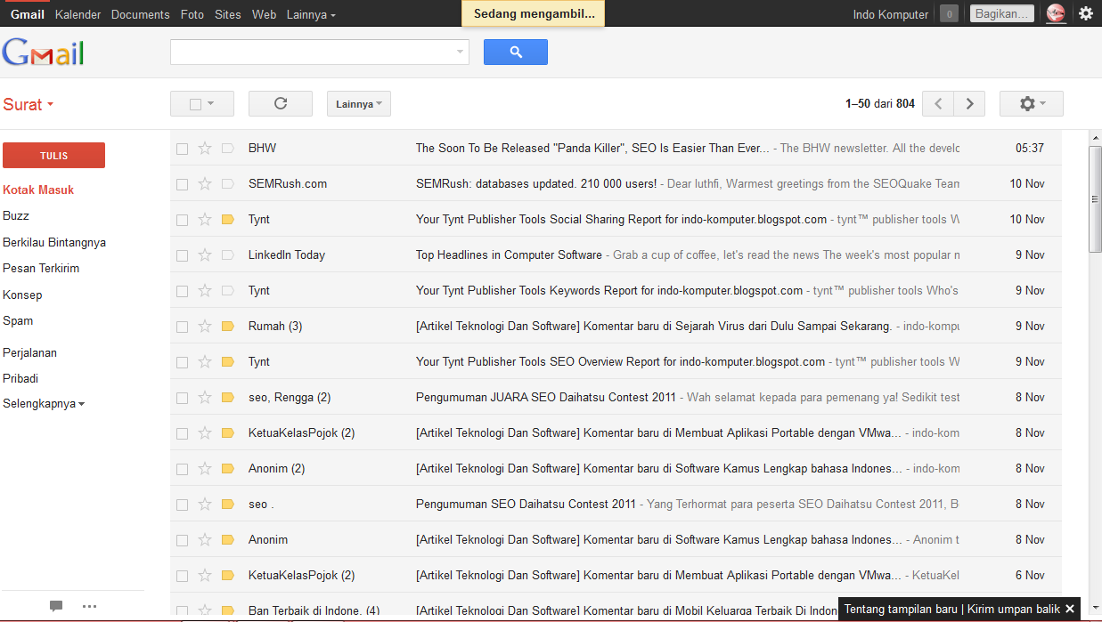 Google Memperkenalkan Tampilan Baru Gmail