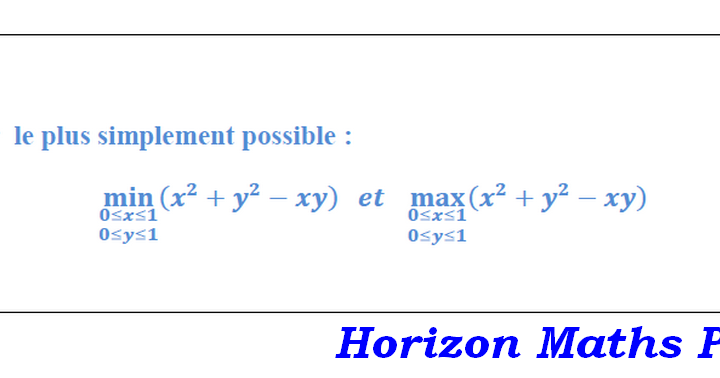 Exercice sur min et max