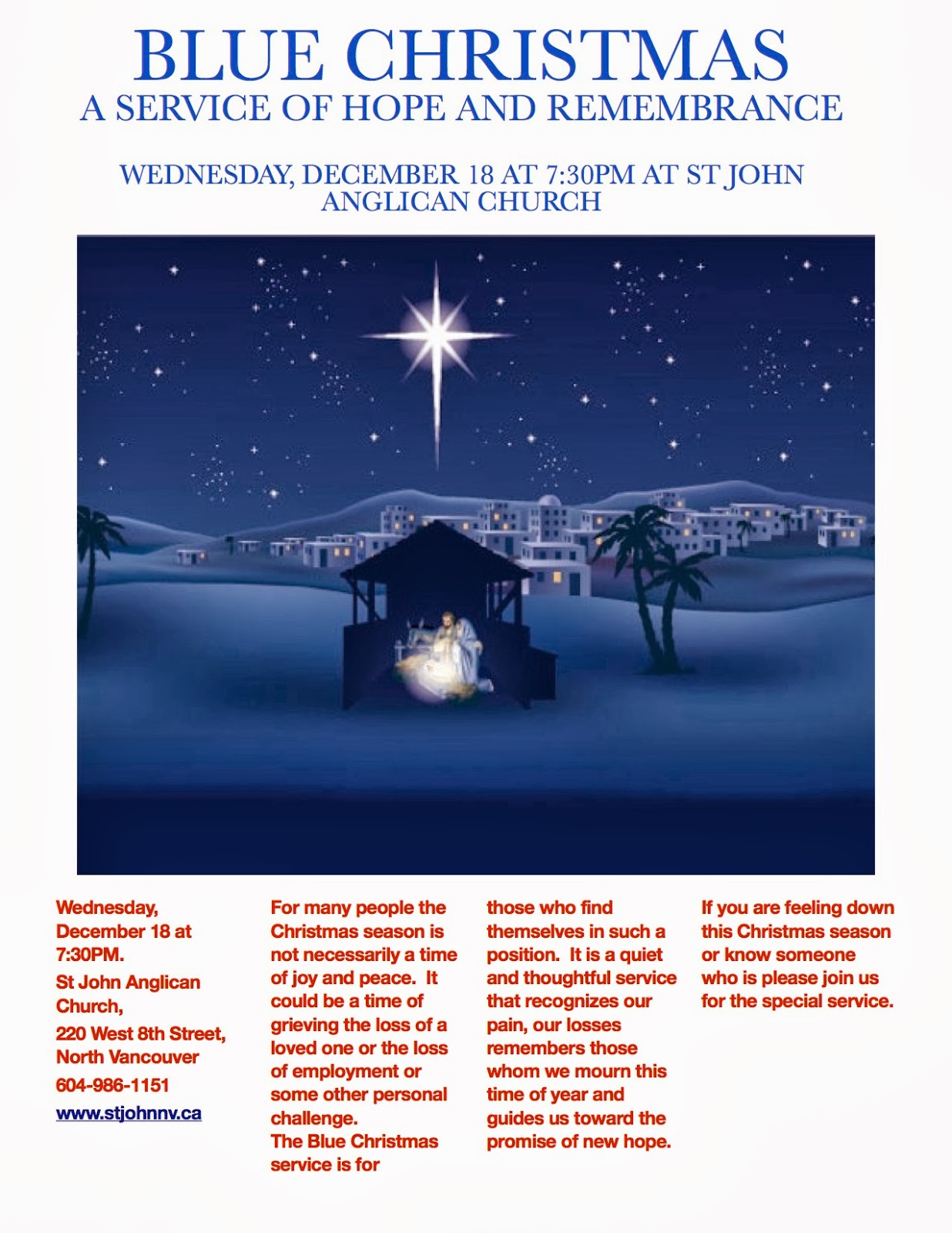 Blue Christmas: A Service of Hope and Remembrance - Church for Vancouver