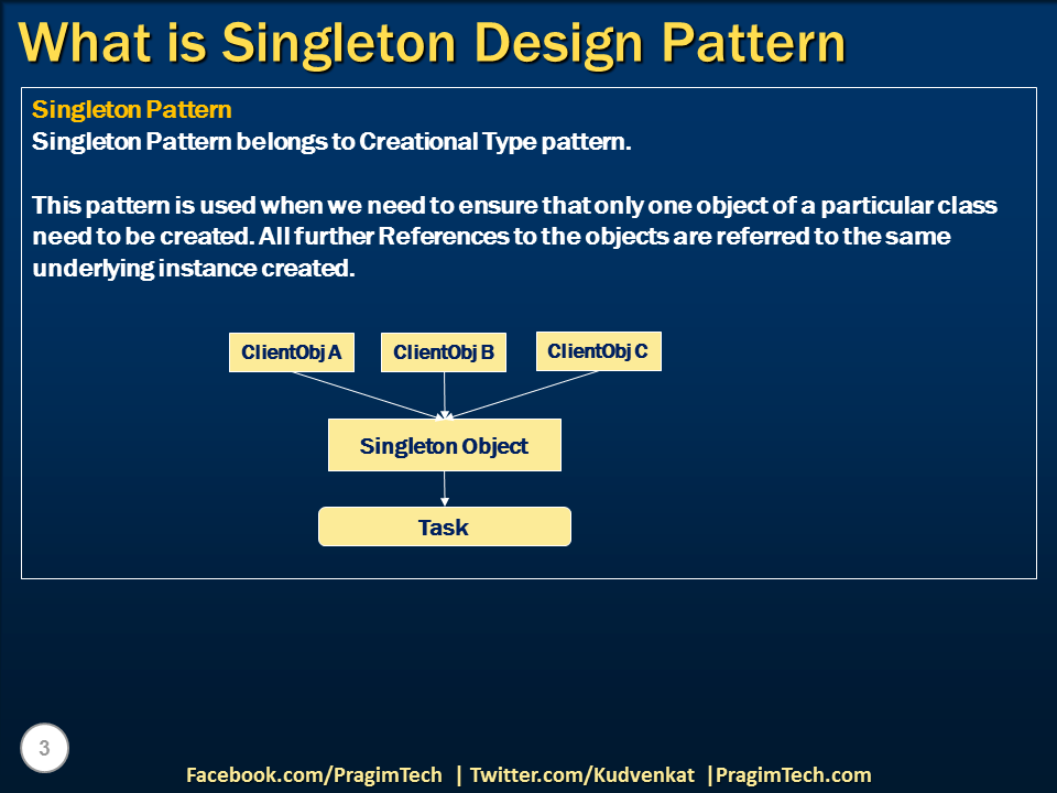 Sql server, .net and c# video tutorial: Singleton Design Pattern