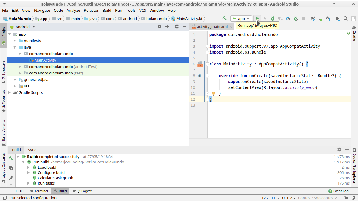 Hola Mundo con Android Studio