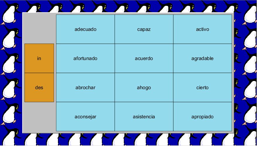 MOLINILLOS DE COLORES: PALABRAS CON PREFIJOS IN-/-DES