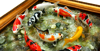3D Koi Art Sculpture: Koi Sculpture: 9 KOI HARMONY IN FORTUNES