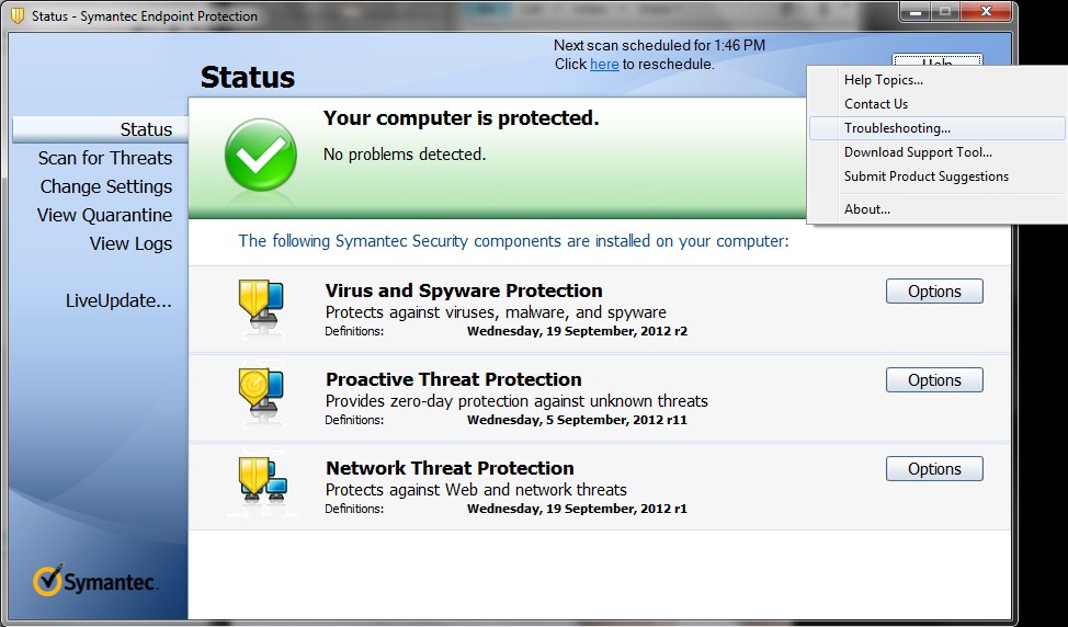 Qa Help With Symantec Unmanged Client Config