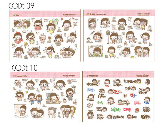 The Gift Collage: Momoi Cute Girl Mini Stickers