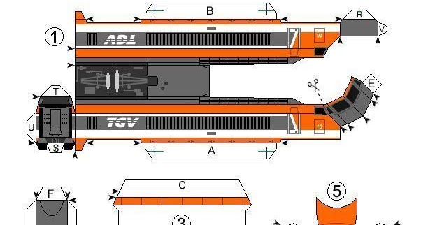 Maquette papier 47: TGV SUD EST
