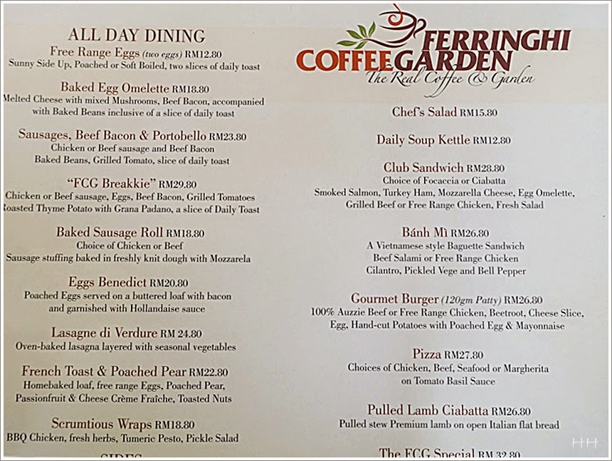 Ferringhi Garden Cafe Menu | Fasci Garden