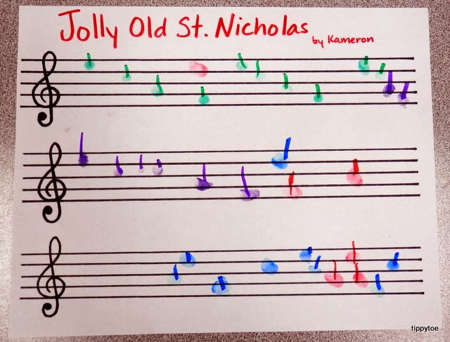 Tippytoe Crafts: Fingerprint Musical Notes