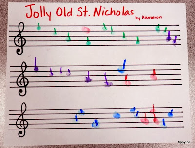 Tippytoe Crafts: Fingerprint Musical Notes