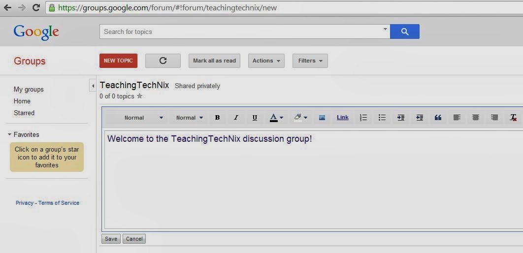 TeachingTechNix: Google Groups 101