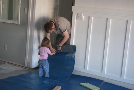 * Remodelaholic *: Installing A Floating Wood Floor; Living Room Update ...