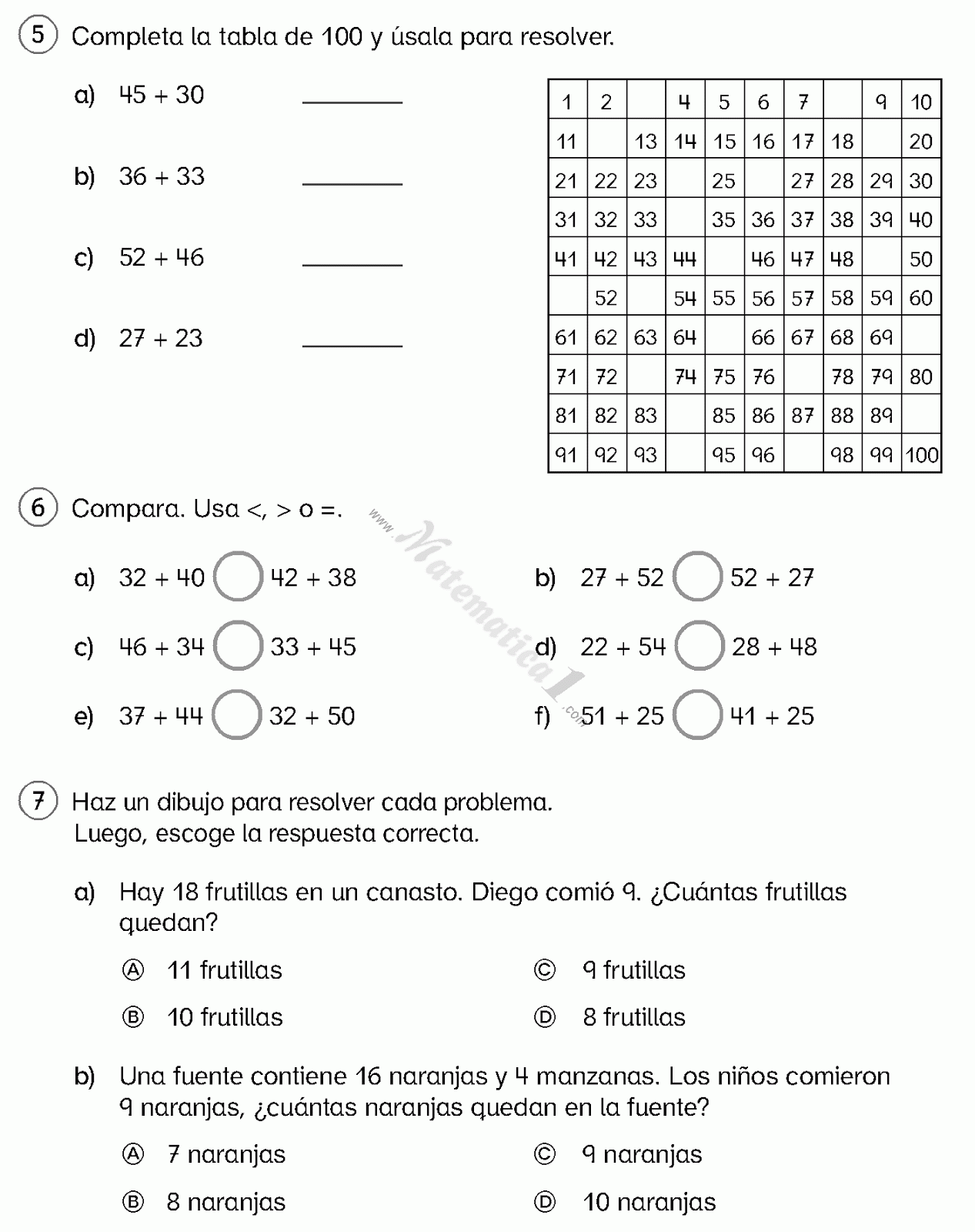 CALCULO MENTAL EJEMPLOS RESUELTOS DE MATEMATICA 3–TERCERO BASICO PDF