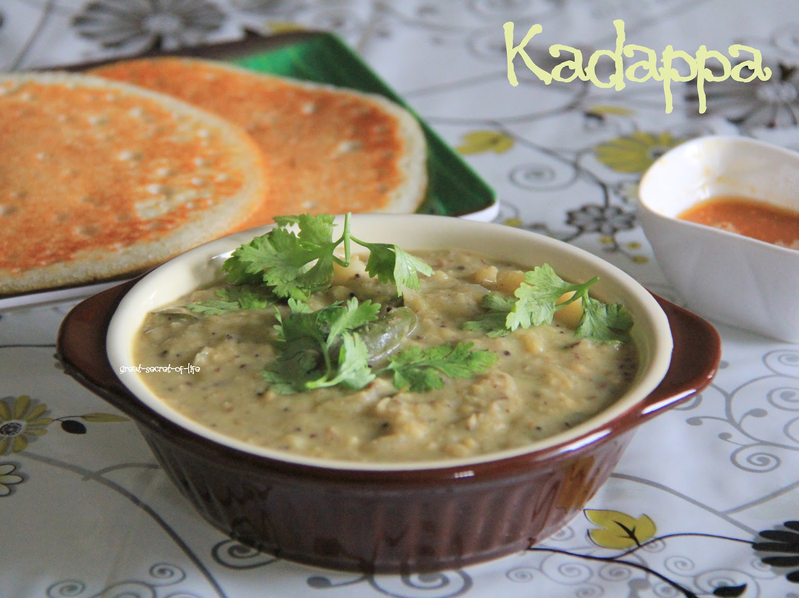 Kadappa ( Potatoes cooked in spicy lentil gravy)| Great-secret-of-life