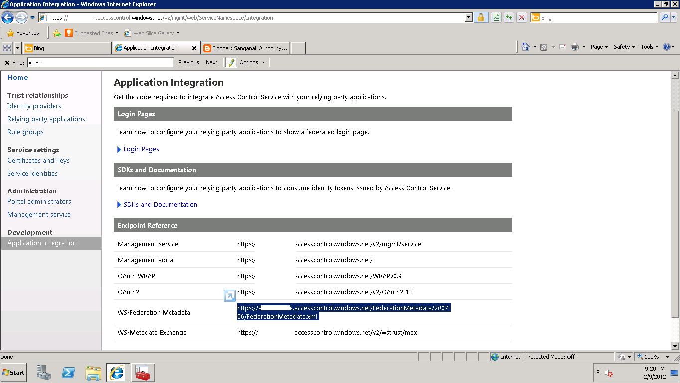 Sanganak Authority: Windows Azure – Adding STS reference from Access ...