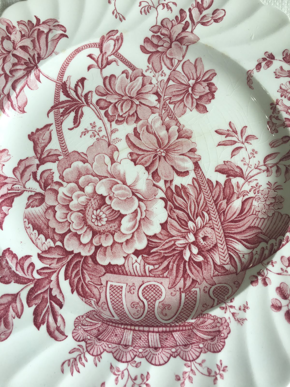 Curtains In My Tree: Pink Transferware