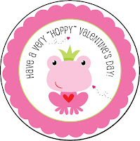 Printable Frog Happy Valentine's Day Gift Tags/Stickers