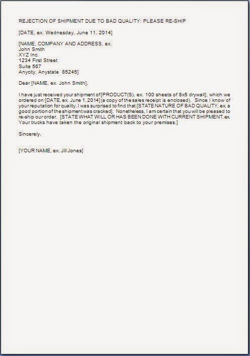 Material Return Back Letter Format