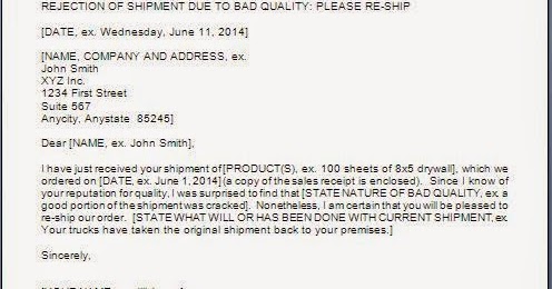 Material Return Back Letter Format