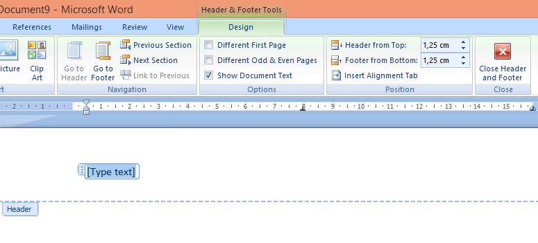 Cara Membuat Header dan Catatan Kaki Ms Word 2007 dengan Mudah