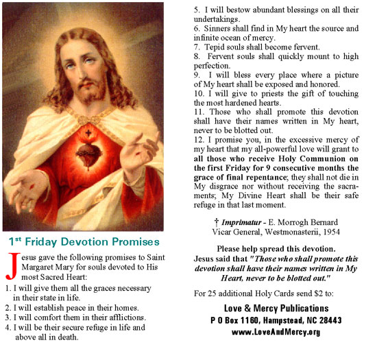 February 1, 2012: First Friday of the Month Devotion