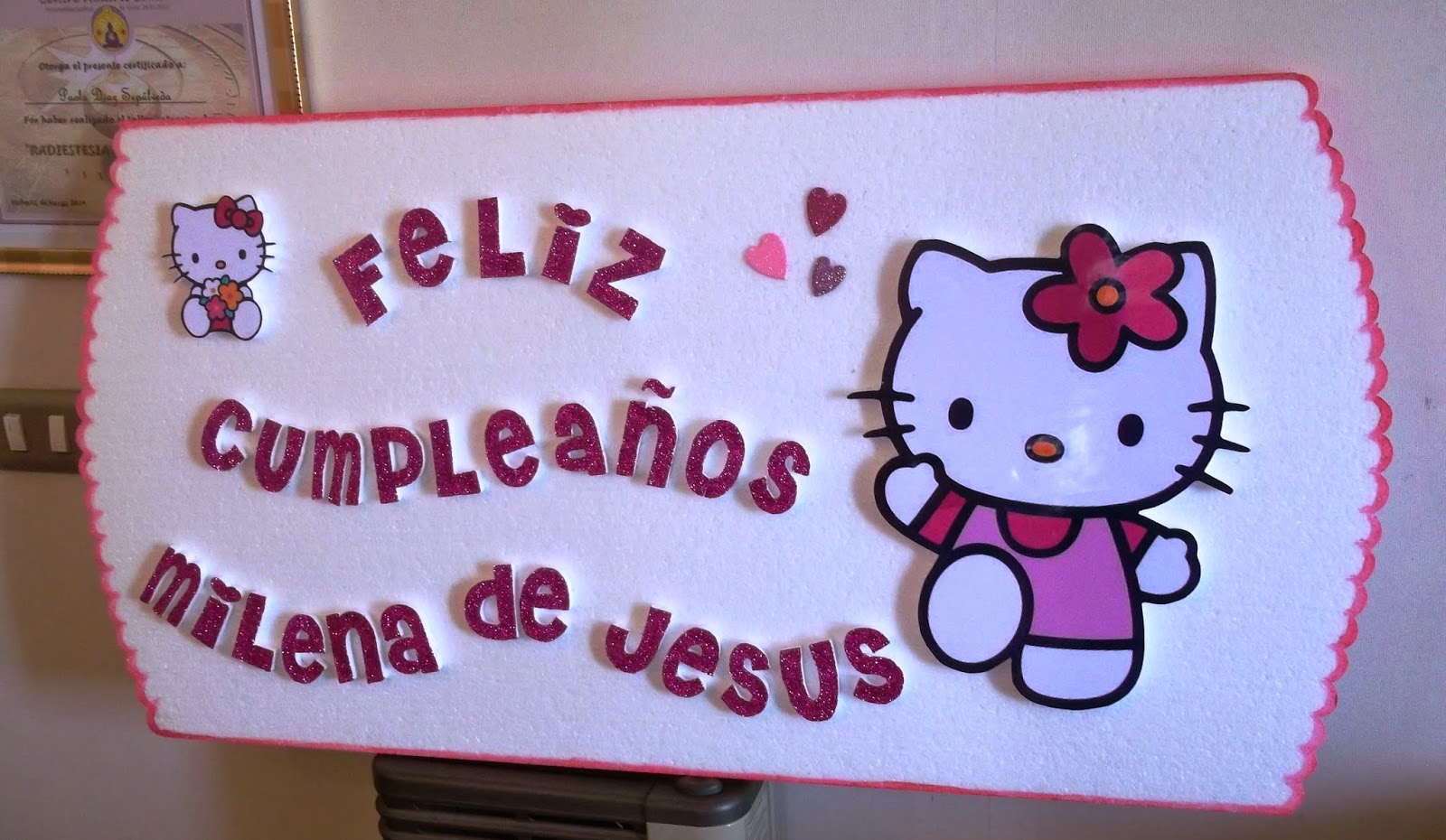 Eventos para tu Bebé: Letrero Bienvenida Hello Kitty