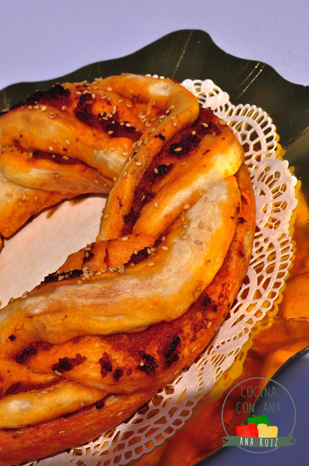 ROSCA DE PAN RELLENA DE SOBRASADA - Cocina con Ana