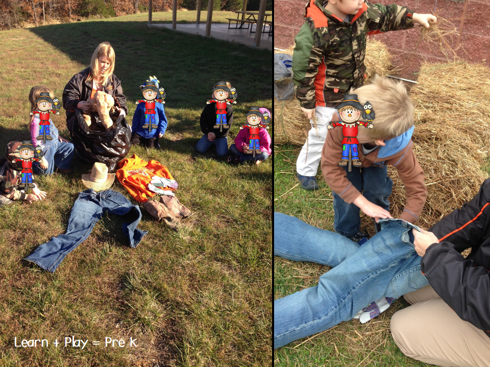 Learn + Play = Pre K: Building Scarecrows