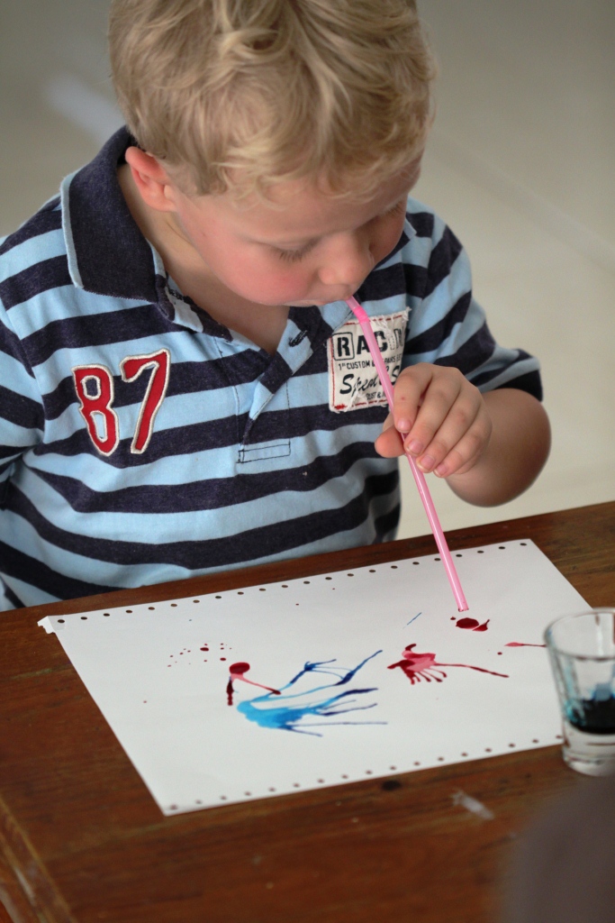 Mumma made it: straw blow painting