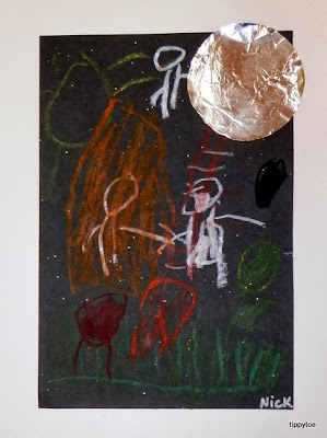 Tippytoe Crafts: Foil Moon Drawings