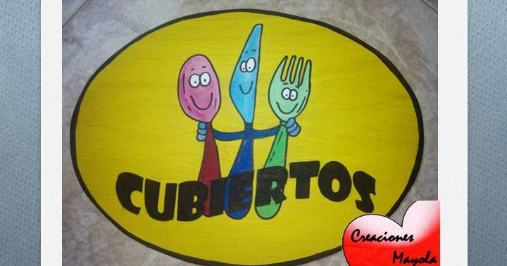 Creaciones Mayola: CARTELES DE COMEDOR ESCOLAR, LETRERO CUBIERTOS.