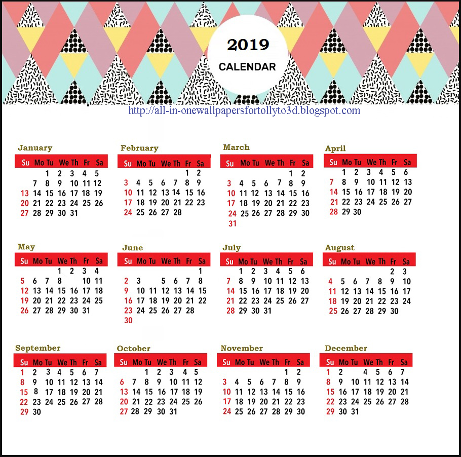 ALL-IN-ONE WALLPAPERS: 2019 Month Wise Calendar Wallpapers