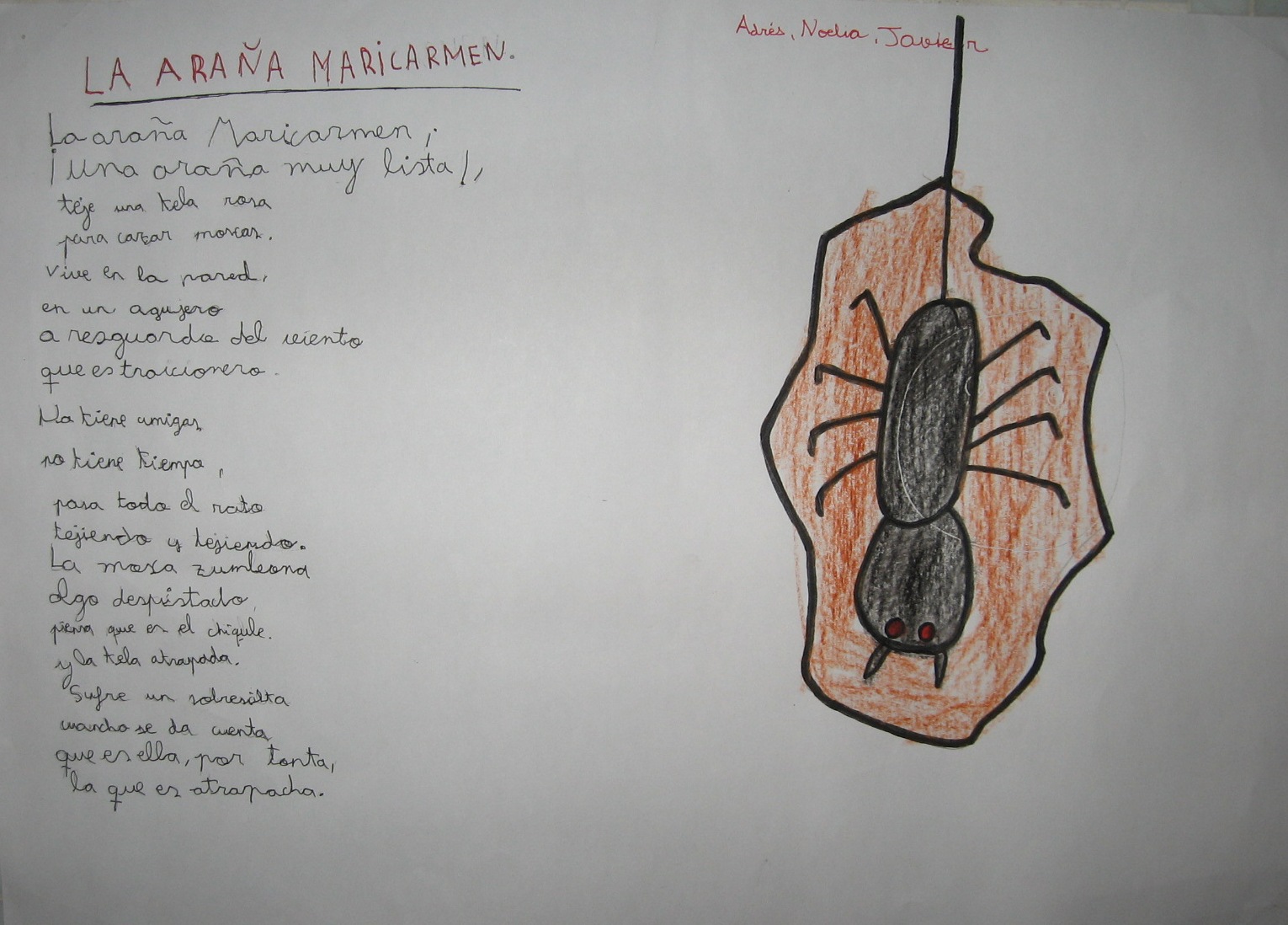 Mi aula de 4º: LA ARAÑA MARI CARMEN