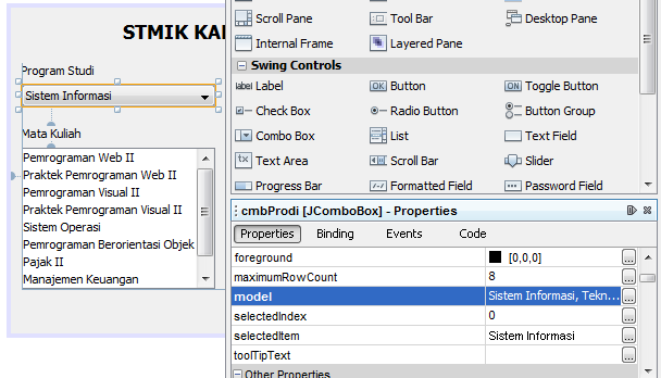 Menggunakan JList dan JComboBox pada Netbeans 7.0.1 - Belajar Coding