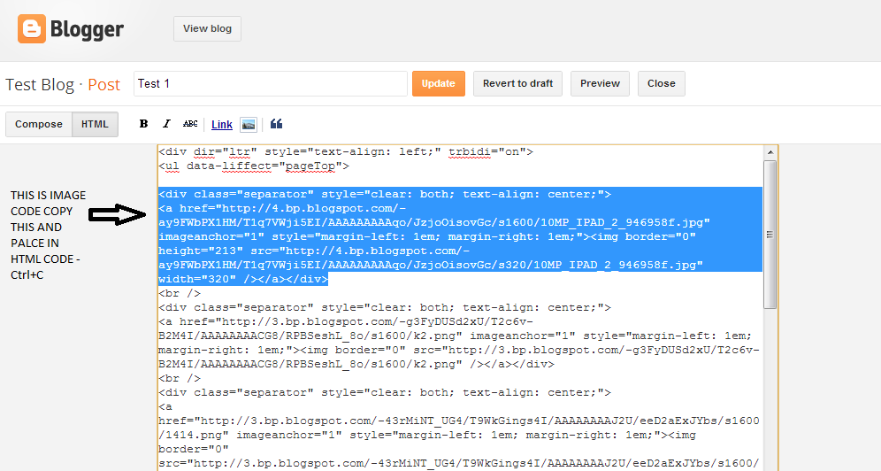 How to Put Images Code in Grid View in Blogger