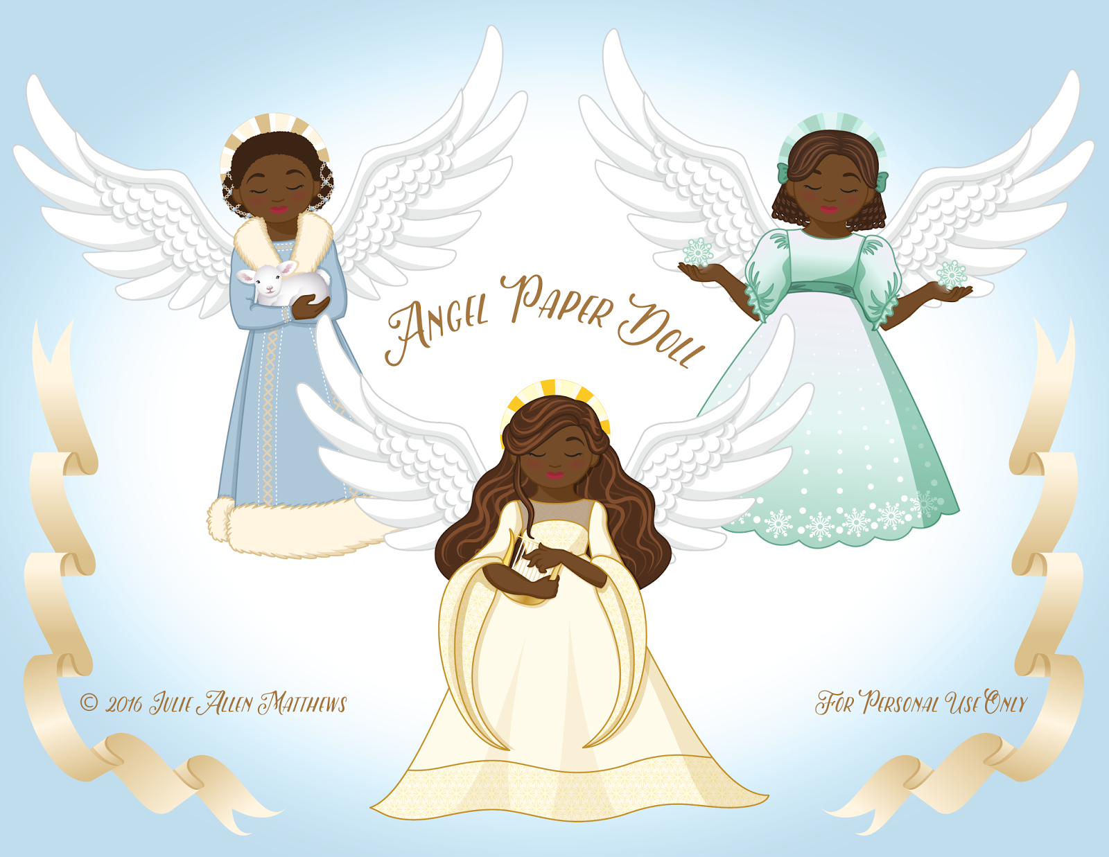 Paper Doll School: December Angel Paper Doll - Day 31