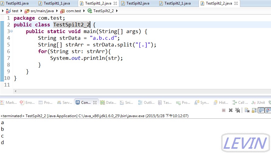 Java程式教學甘仔店 Java Split 解決方法 之 直線 點 8928
