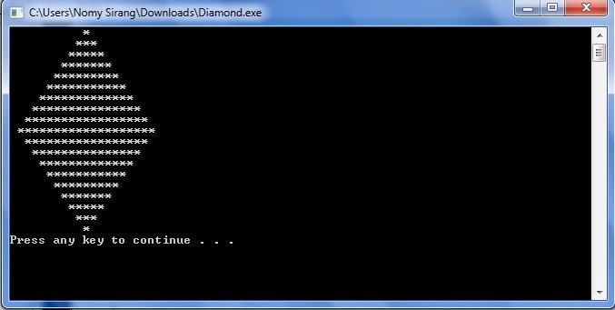 Write A C Code To Print Diamond Shape ~ The Complete Code
