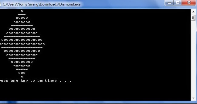 Write a C++ Code To Print Diamond Shape ~ The Complete Code