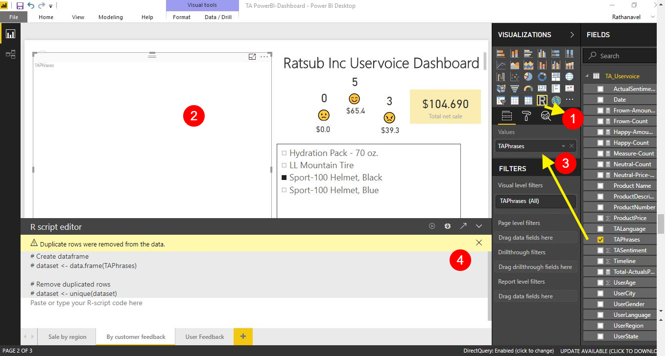 Cognitive reports in Power BI with R-script