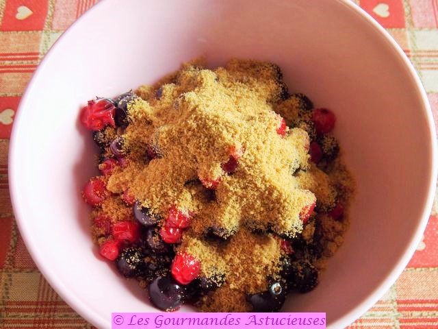 Dessert gourmand (mais peu sucré) aux fruits rouges et au porridge (Vegan)