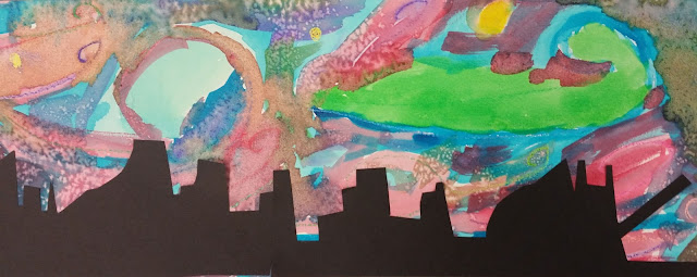 The Phoebe Hearst Art Studio : 5th grade Watercolor sky and Cityscape