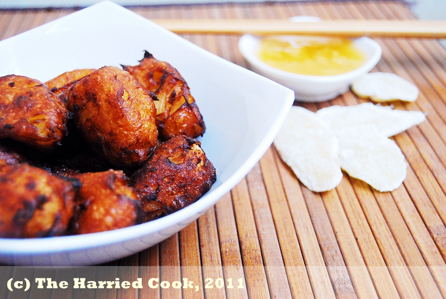 The Harried Cook: Pineapple Choux Fritters w/ Ginger Honey Dipping Sauce