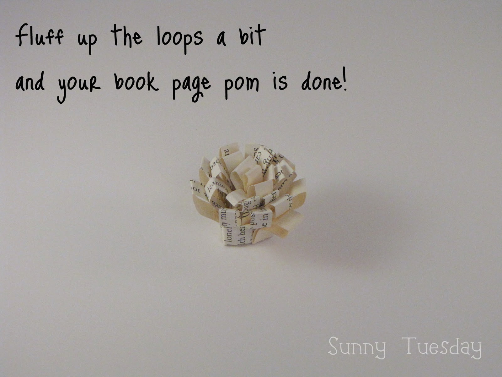 Sunny Tuesday: Book Page Pom Wreath
